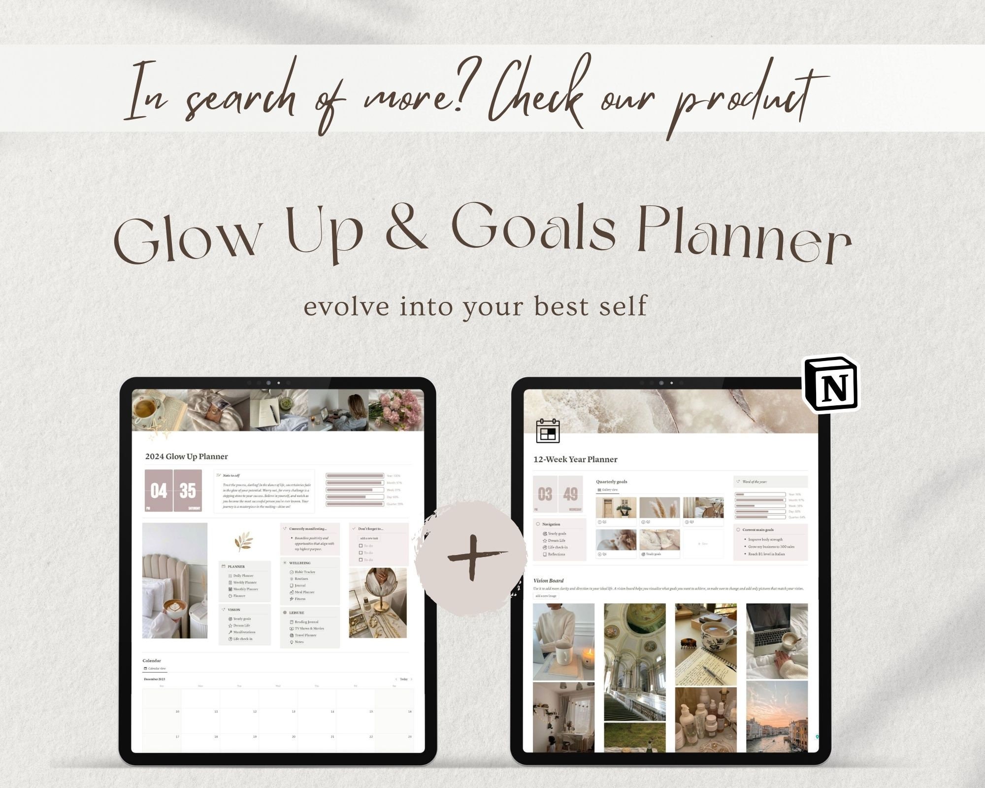 12 Week Year Notion Planner Notion Template 3 Month Goals Planner 2025 ...