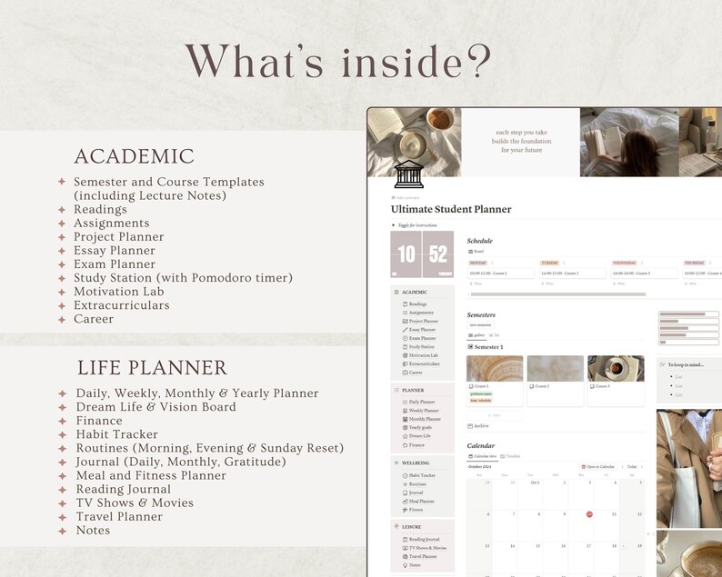 Notion Template Student Planner, Academic Planner, Notion Planner ...