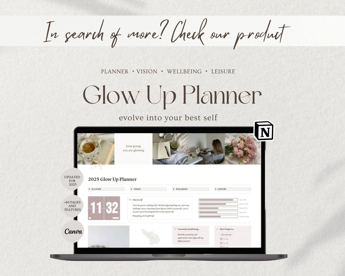 2025 Minimal Notion Life Planner Essential Planner Task Manager Daily Planner Goals Planner ...