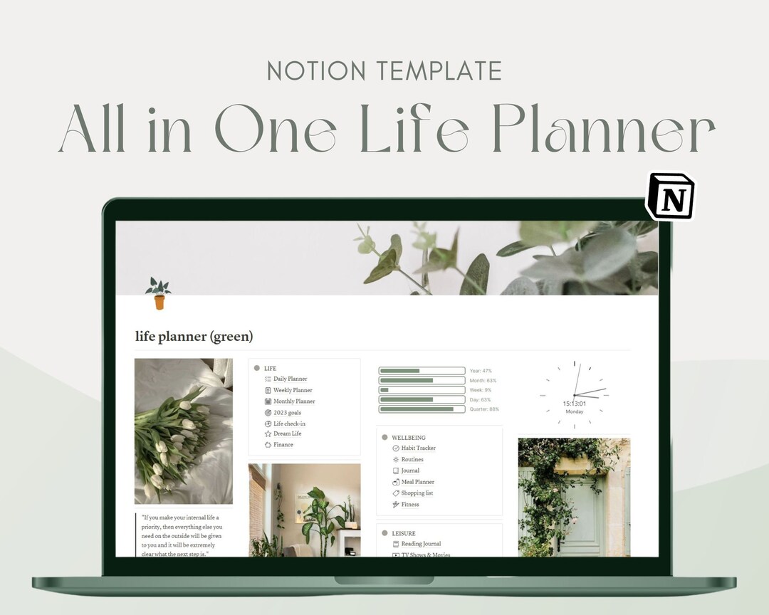 Ultimate Notion Template, Notion Life Planner, All in One Notion Planner, Habit Tracker, Notion ...