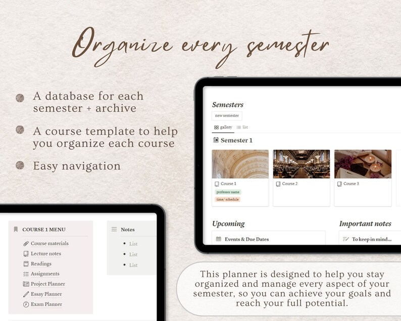 Notion Template Student Planner, Academic Planner, Notion Planner ...