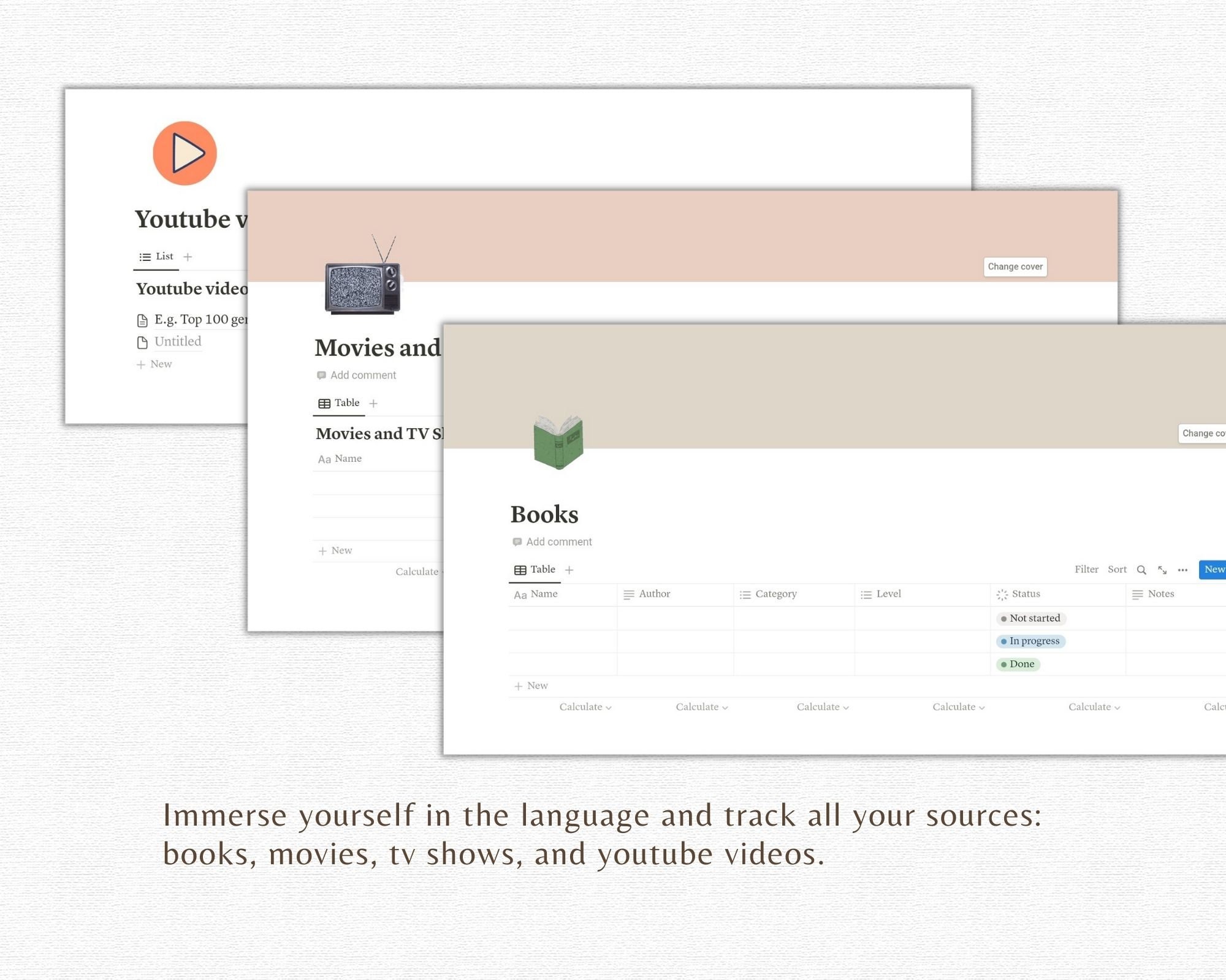 Language Learning Planner, Notion Template, Language Notion Planner ...