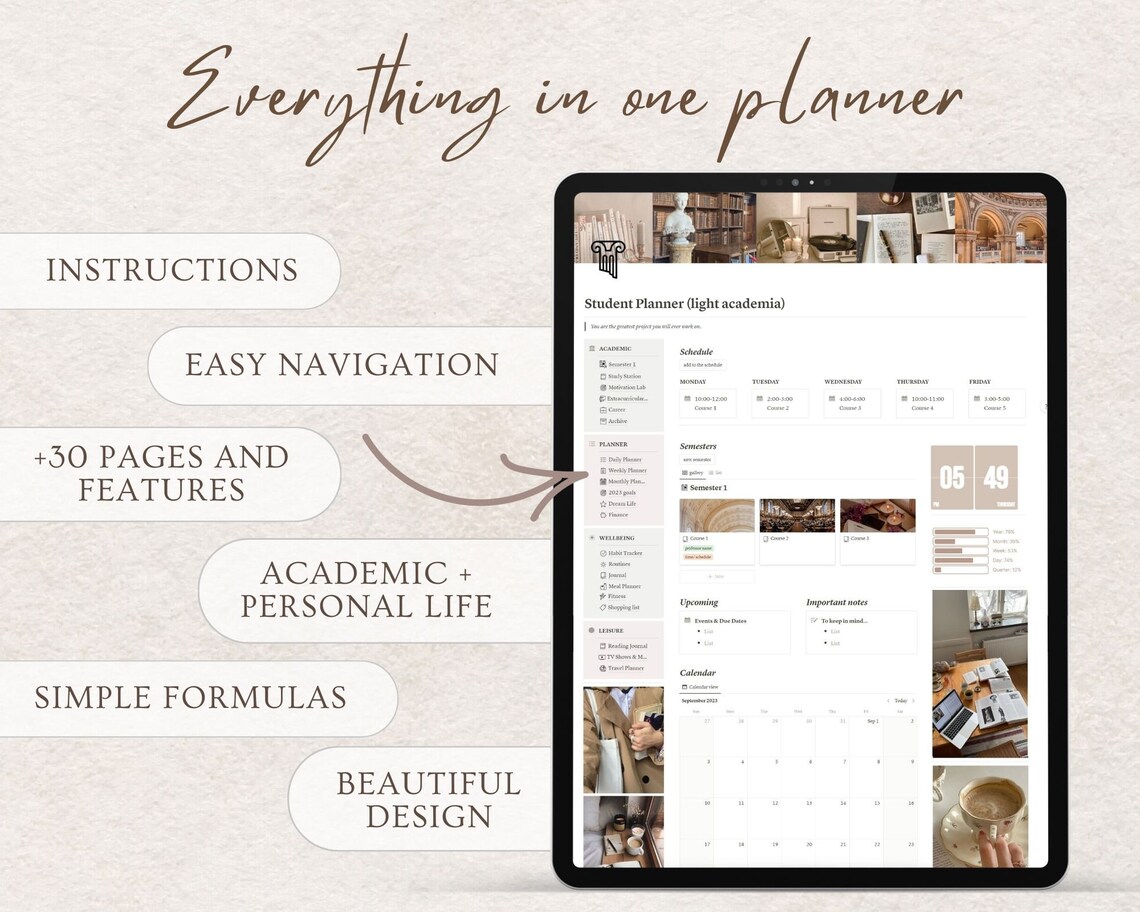 Notion Template Student Planner, Academic Planner, Notion Planner ...