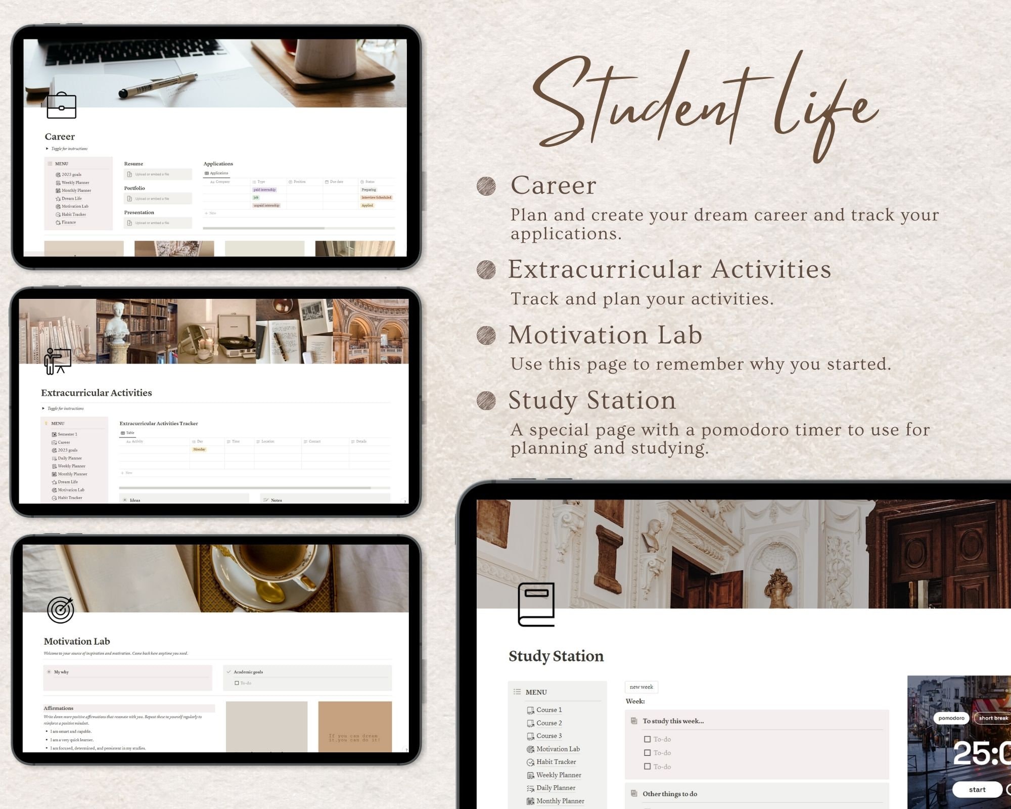 Notion Template Student Planner, Academic Planner, Notion Planner ...