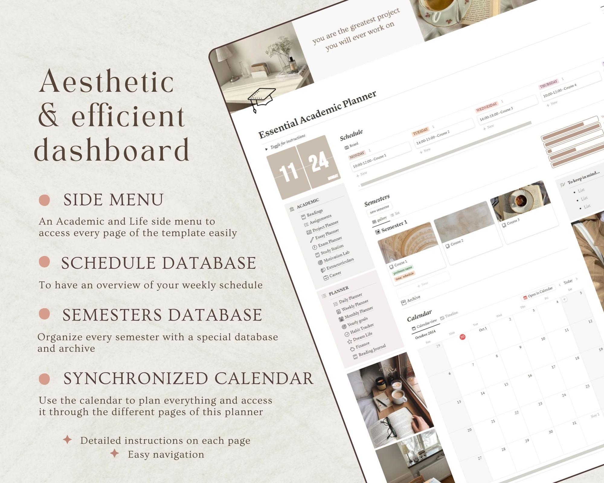 Notion Student Planner Template Notion Academic Planner University ...
