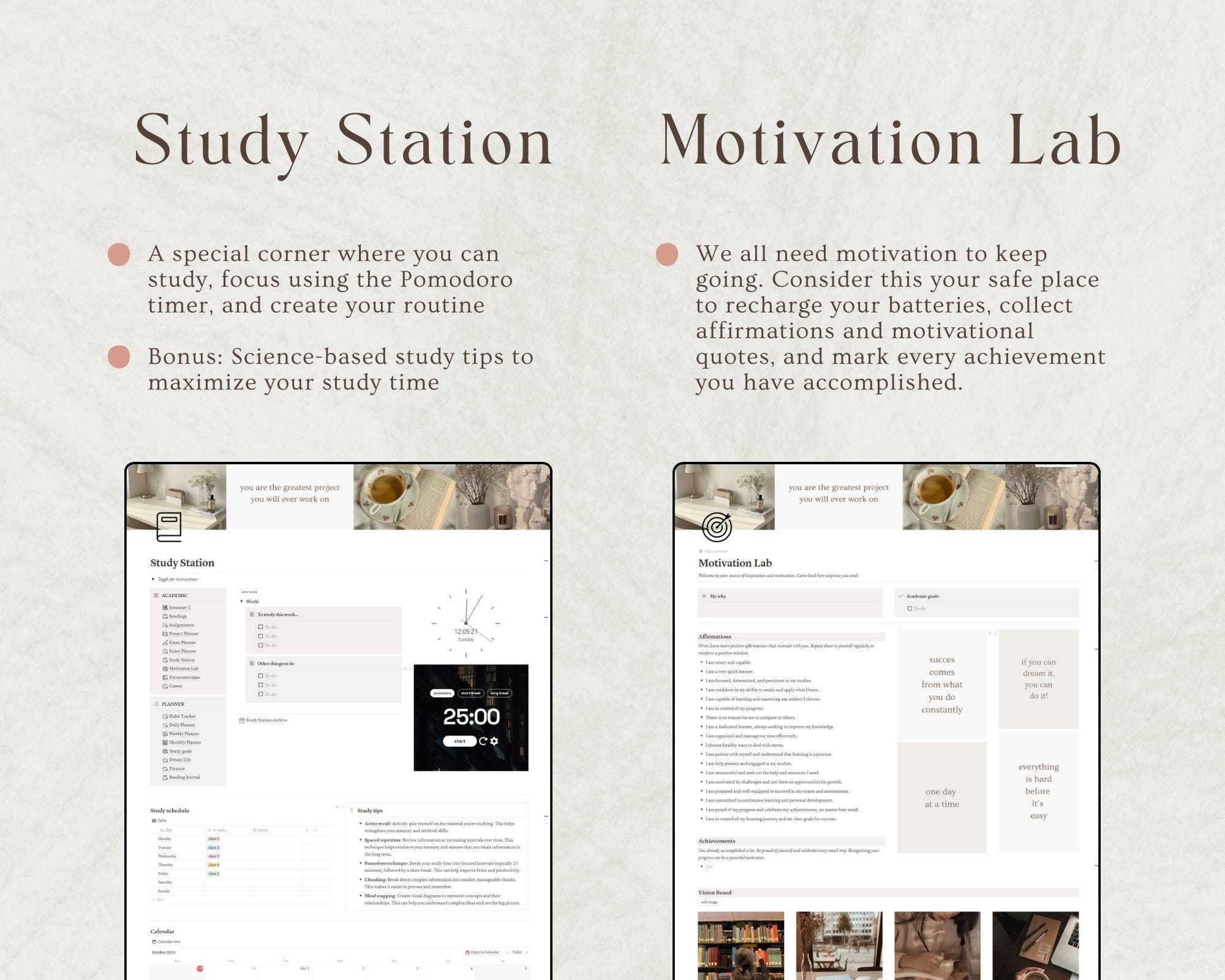Notion Student Planner Template Notion Academic Planner University ...