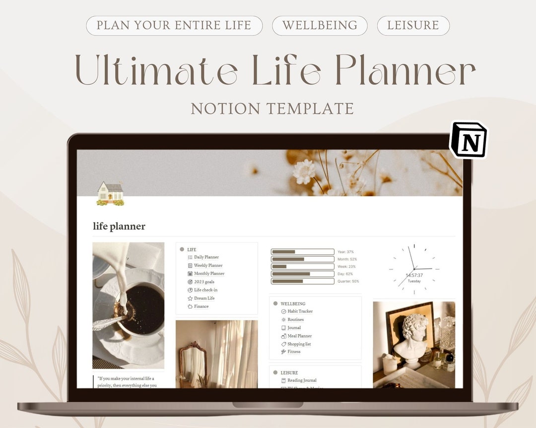 Ultimate Notion Template, Notion Life Planner, All in One Notion Planner, Habit Tracker, Notion ...