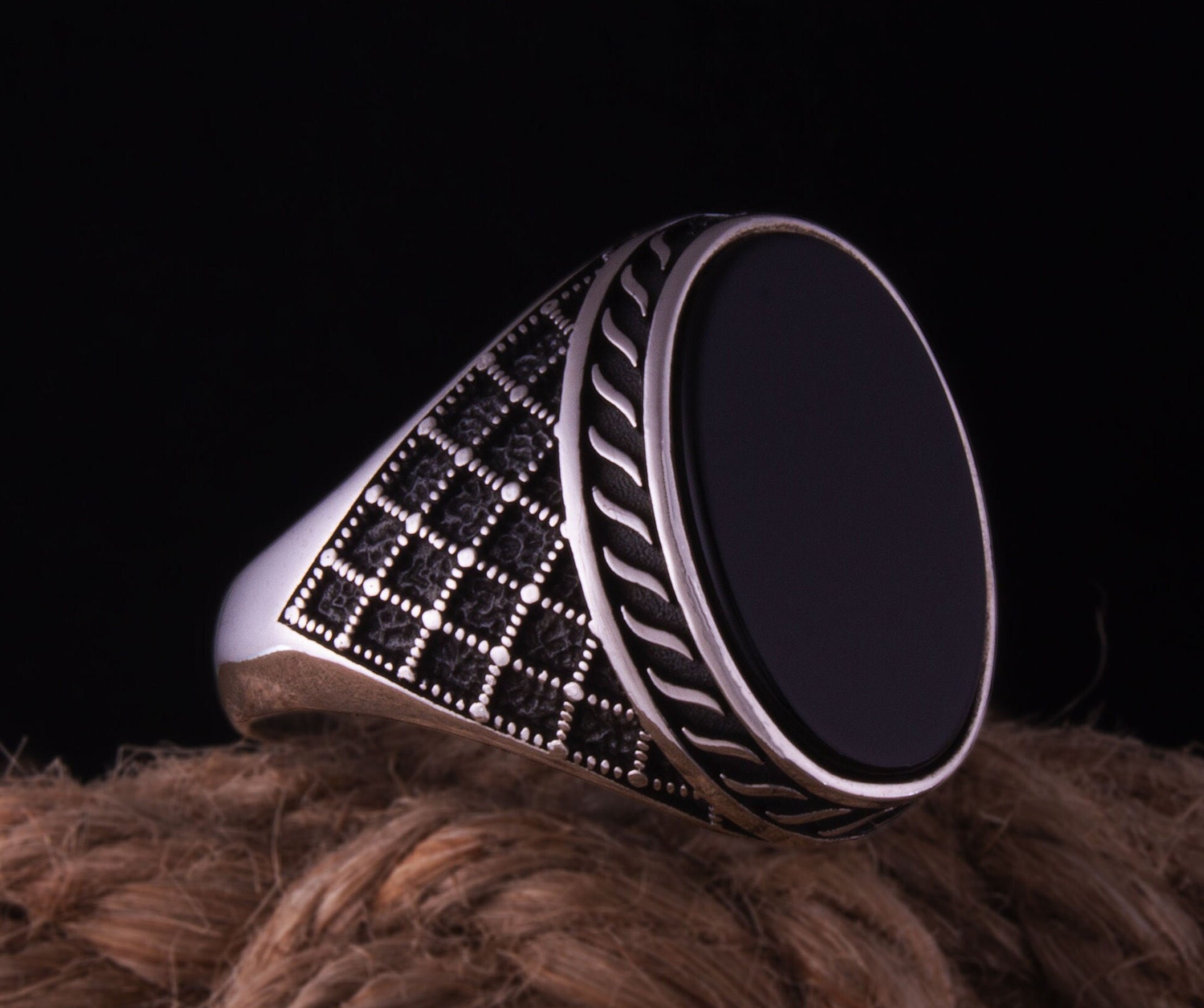 Men's Handmade Silver Ring With Onyx Stone, Classic Men's Ring, Men ...