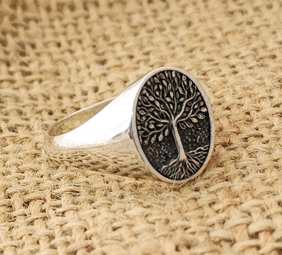 Handmade Sterling Silver Family Tree Ring: Viking Yggdrasil Signet - Etsy