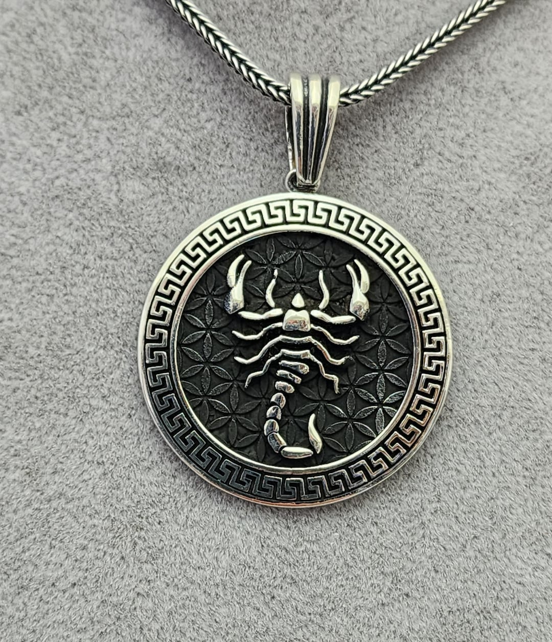 Scorpion Handmade Sterling Silver Men Charm Necklace, Scorpio Zodiac ...
