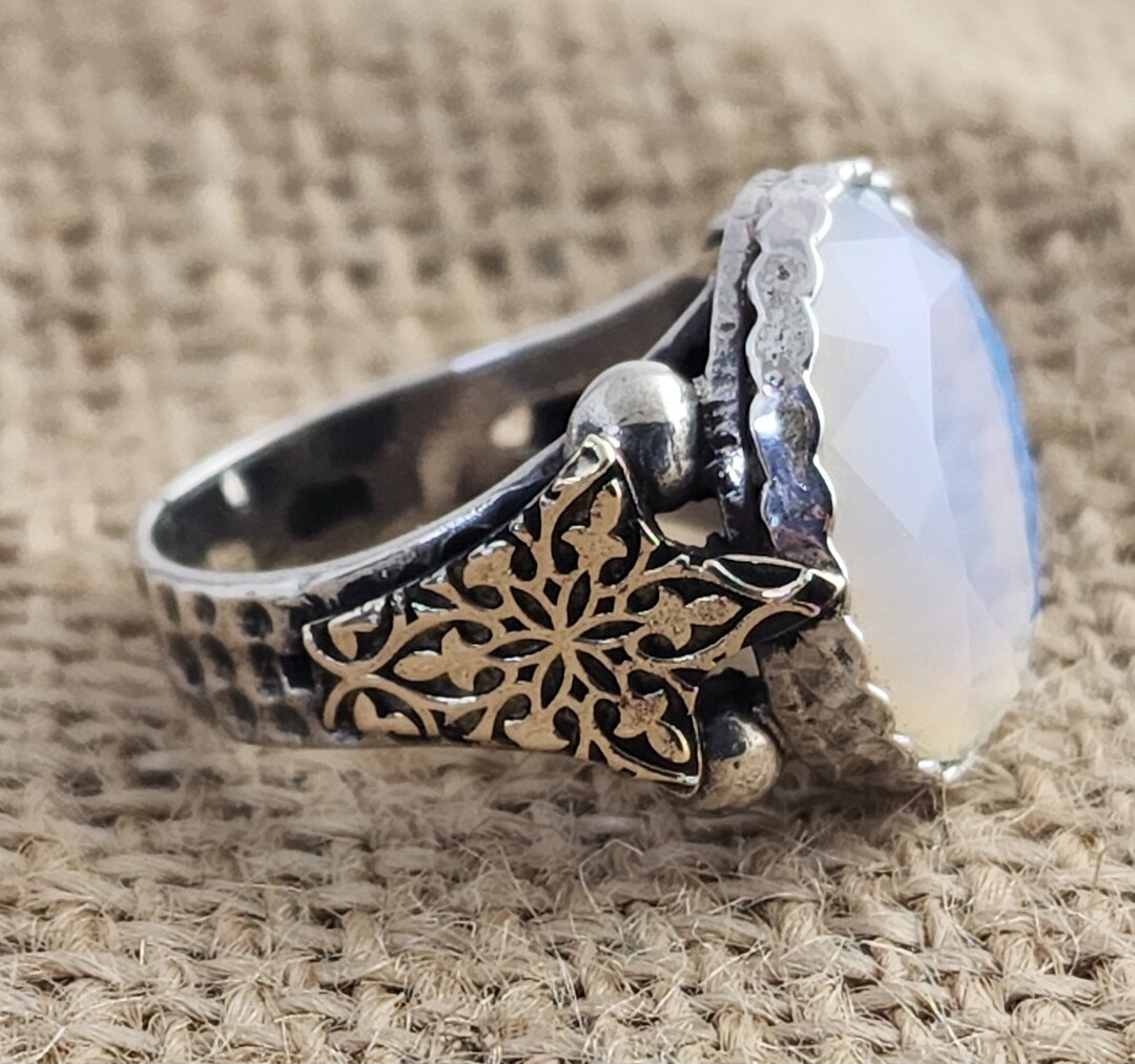 Moonstone Ring, Men Silver Ring, Handmade Men Ring, Silver Man Ring ...