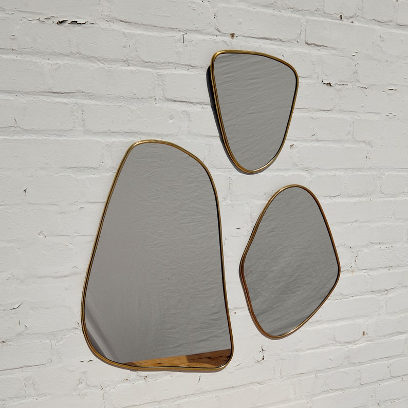 Irregular Mirror in Golden Brass - Etsy
