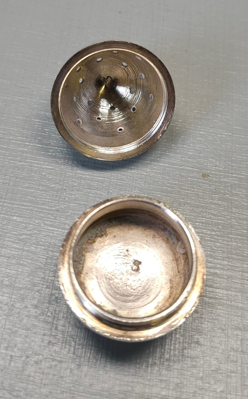 20th Century Silver Plated Pounce Pot - Etsy UK