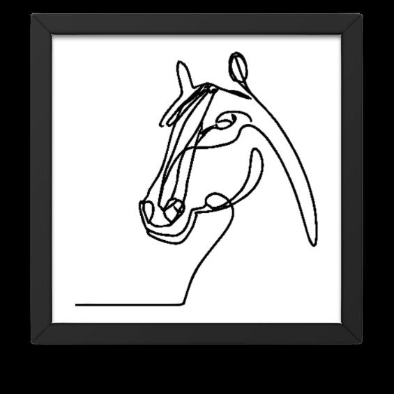 Continuous Line Art Drawing of a Horse, Fineline Printable Art ...
