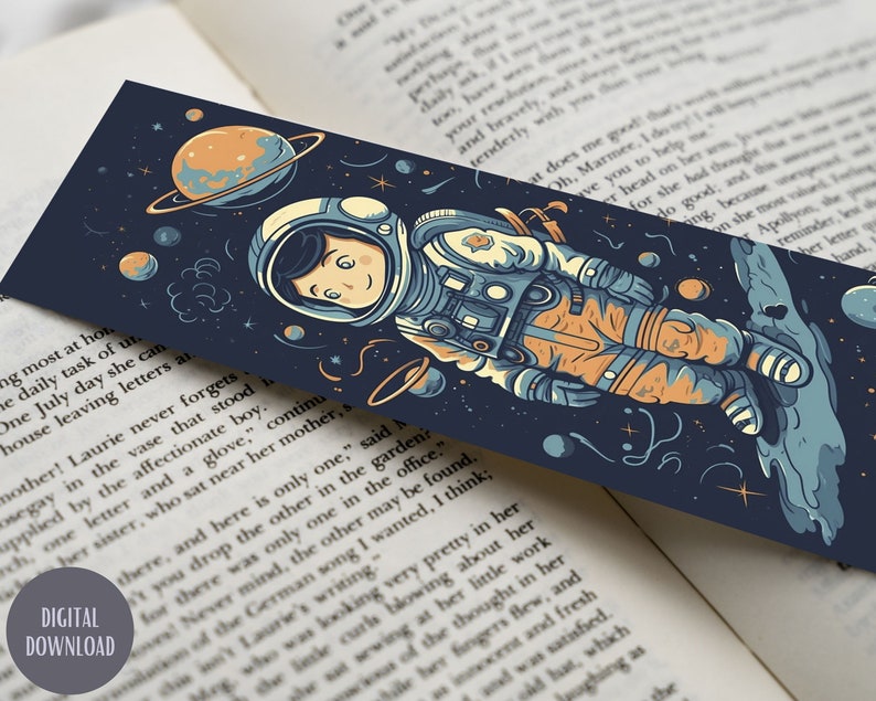 Little Space Explorer Bookmarks, Cute Cartoon Boy in Space, Bookmarks ...