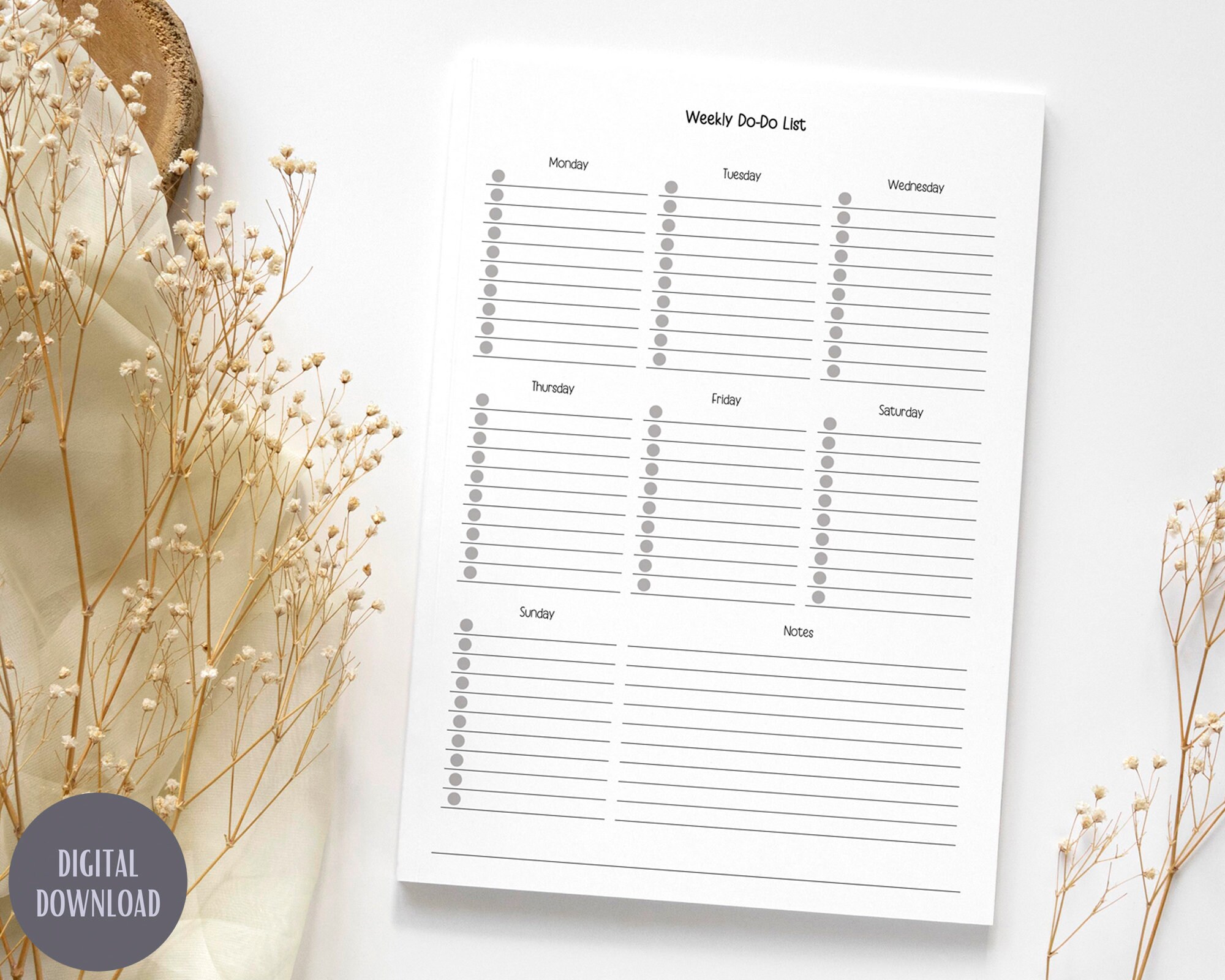 Minimalist to Do List Printable, Activity List, Simple Tasks List ...