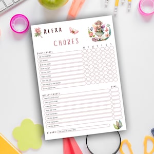 Editable Chore Chart for Kids, Kids Chores, Kids Chore Chart ...