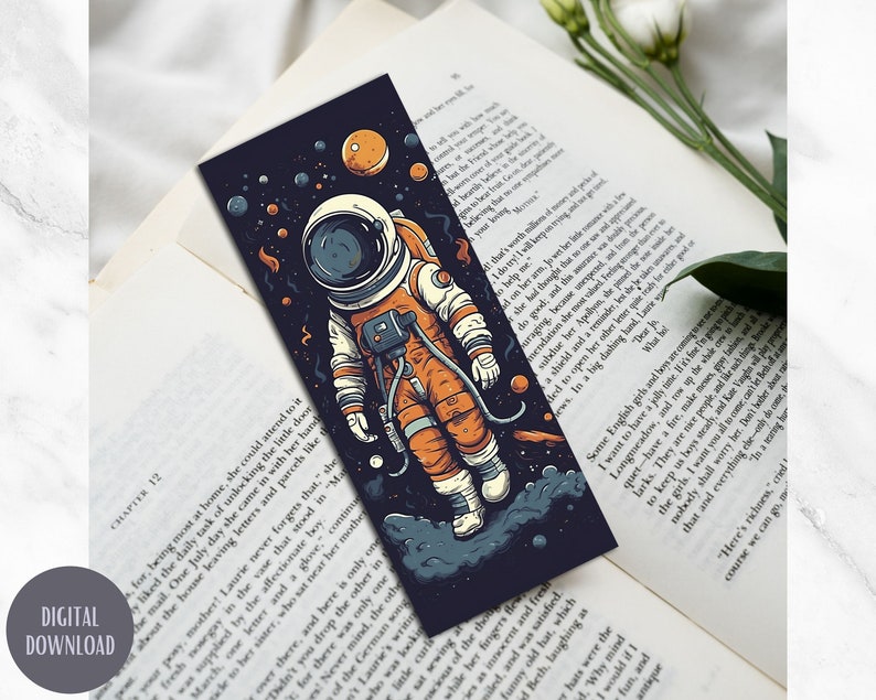 Little Space Explorer Bookmarks, Cute Cartoon Boy in Space, Bookmarks ...