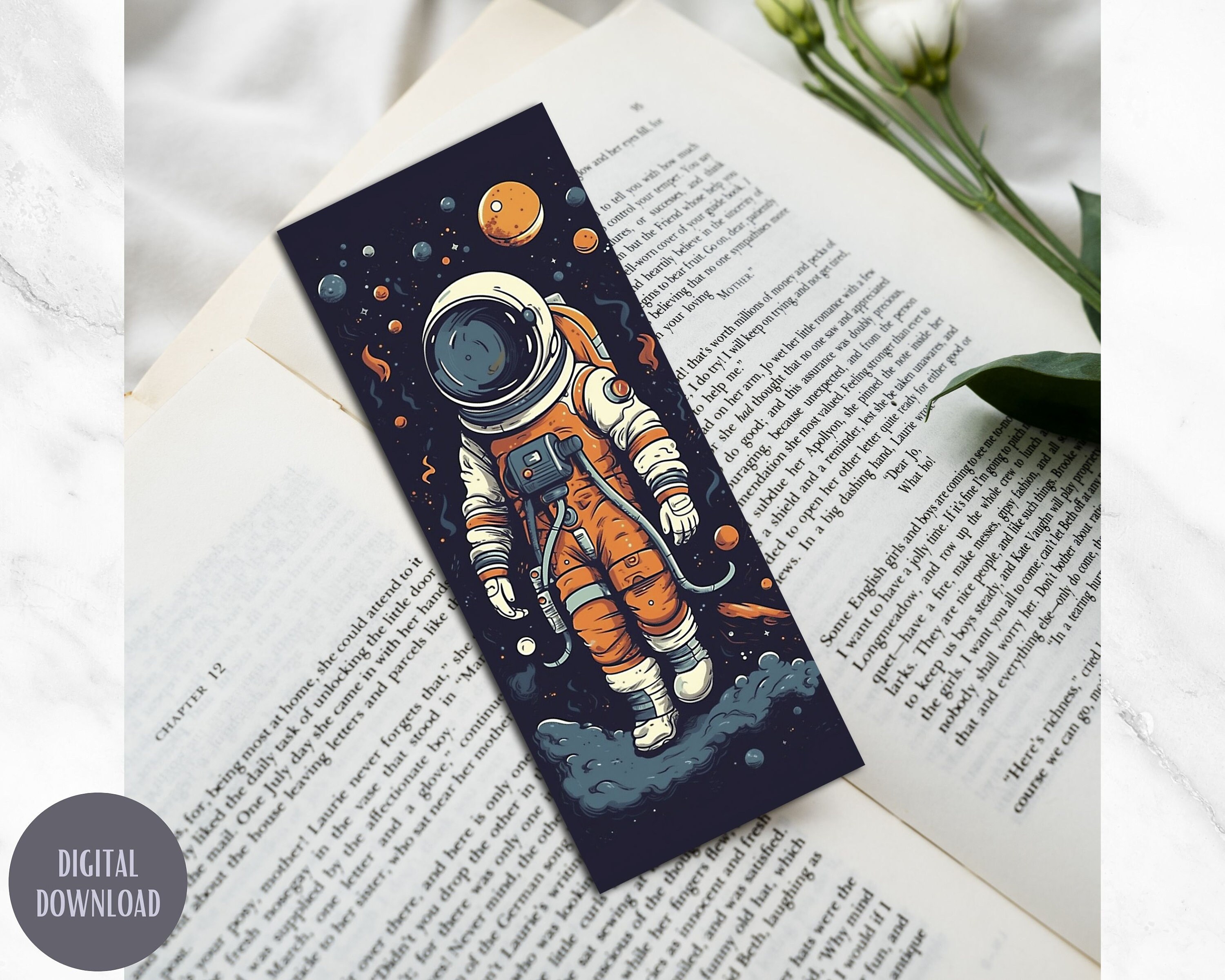 Little Space Explorer Bookmarks, Cute Cartoon Boy in Space, Bookmarks ...