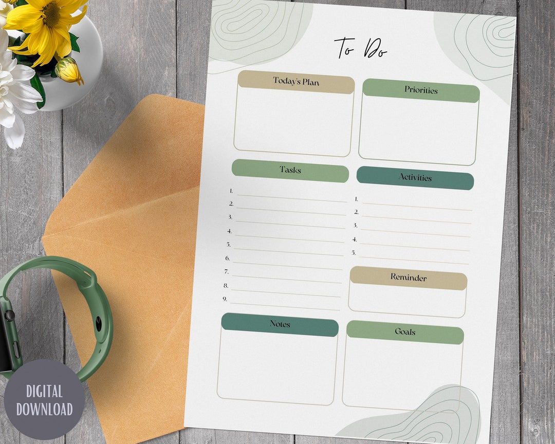 Simple Elegant Printable to Do List, Daily Planner, Weekly Planner ...