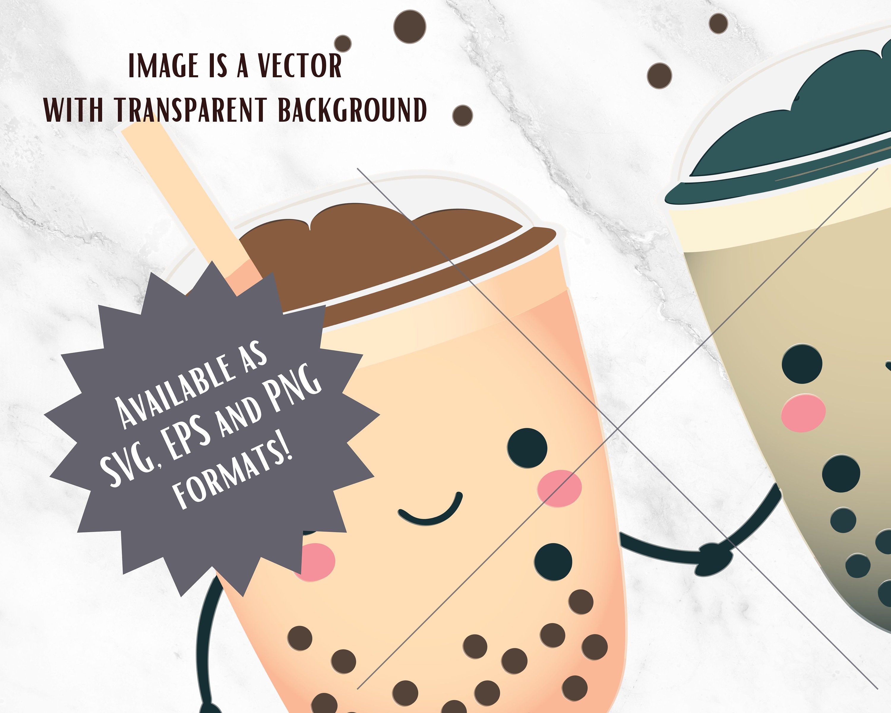 Cute Kawaii Boba Tea Bes-teas SVG PNG EPS Sublimation File Digital ...