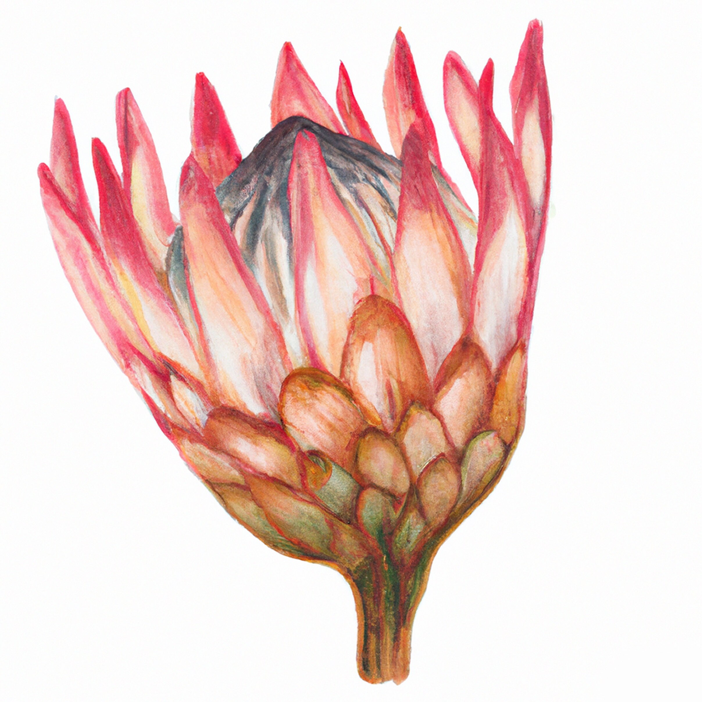 Watercolor Art of Protea Flower - Digital Download - Etsy