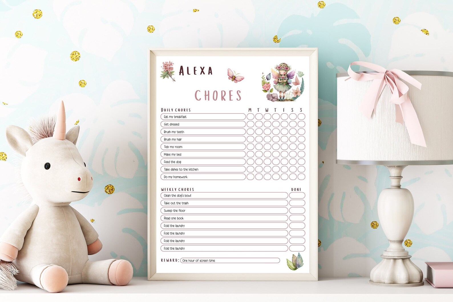 Editable Chore Chart for Kids, Kids Chores, Kids Chore Chart ...