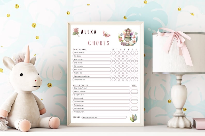 Editable Chore Chart for Kids, Kids Chores, Kids Chore Chart ...