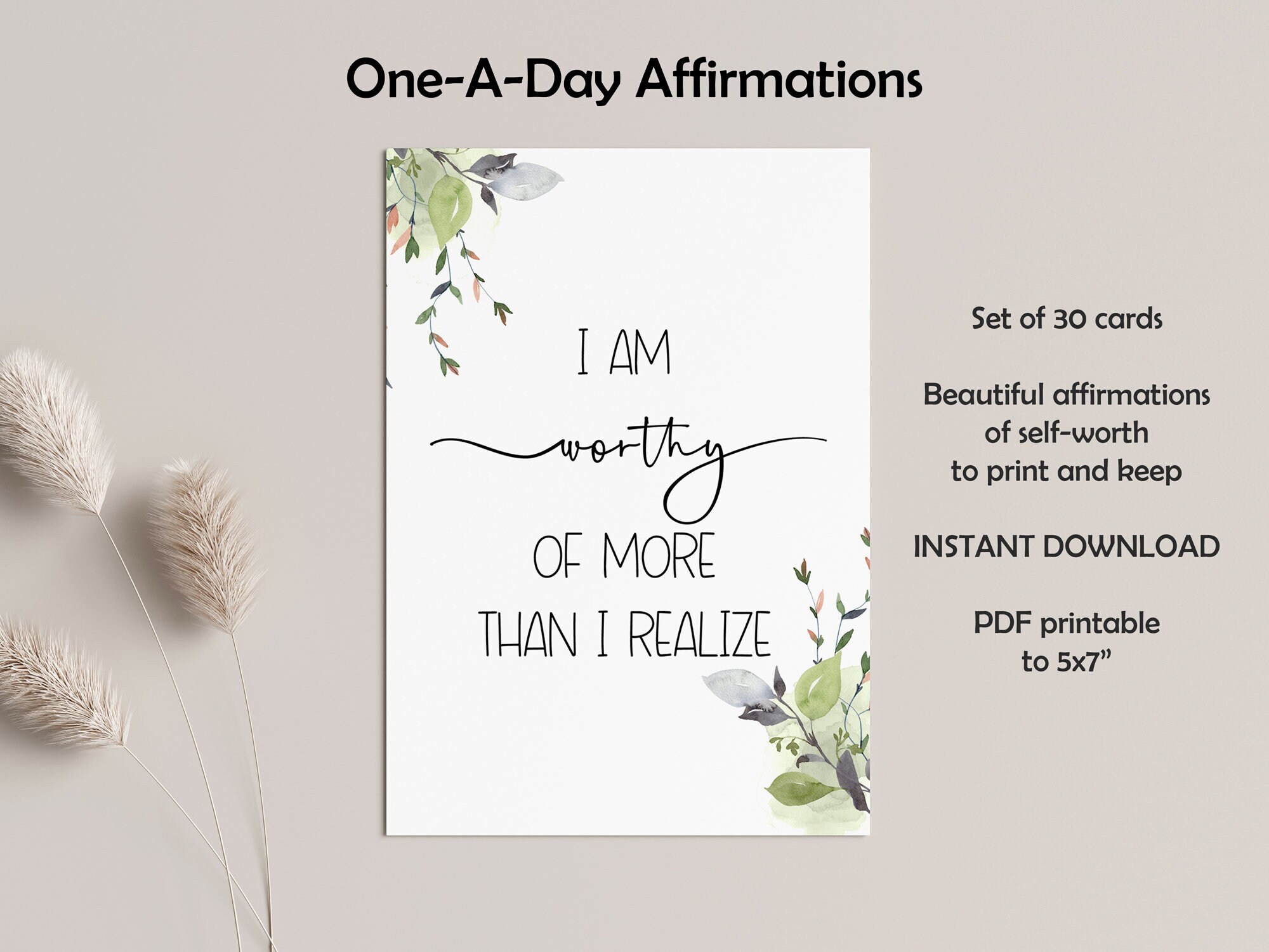 Printable, Affirmation Cards, Positive Quotes, Flash Cards, Self Esteem ...