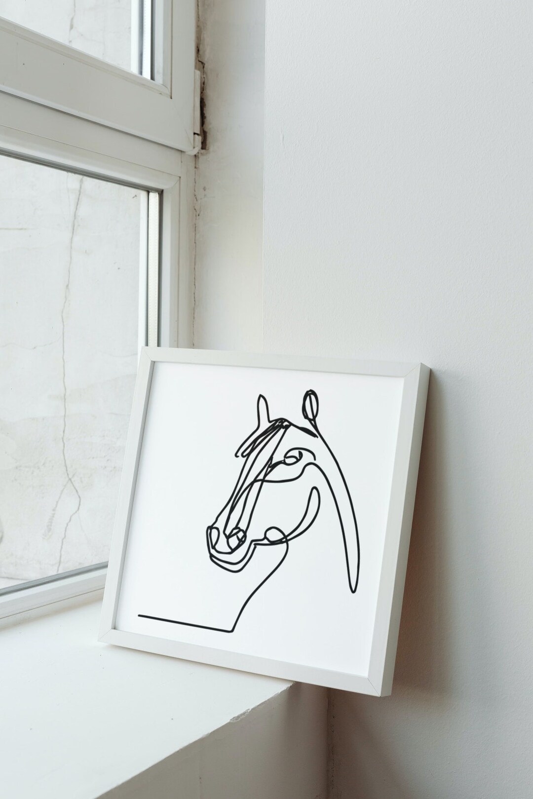 Continuous Line Art Drawing of a Horse, Fineline Printable Art ...