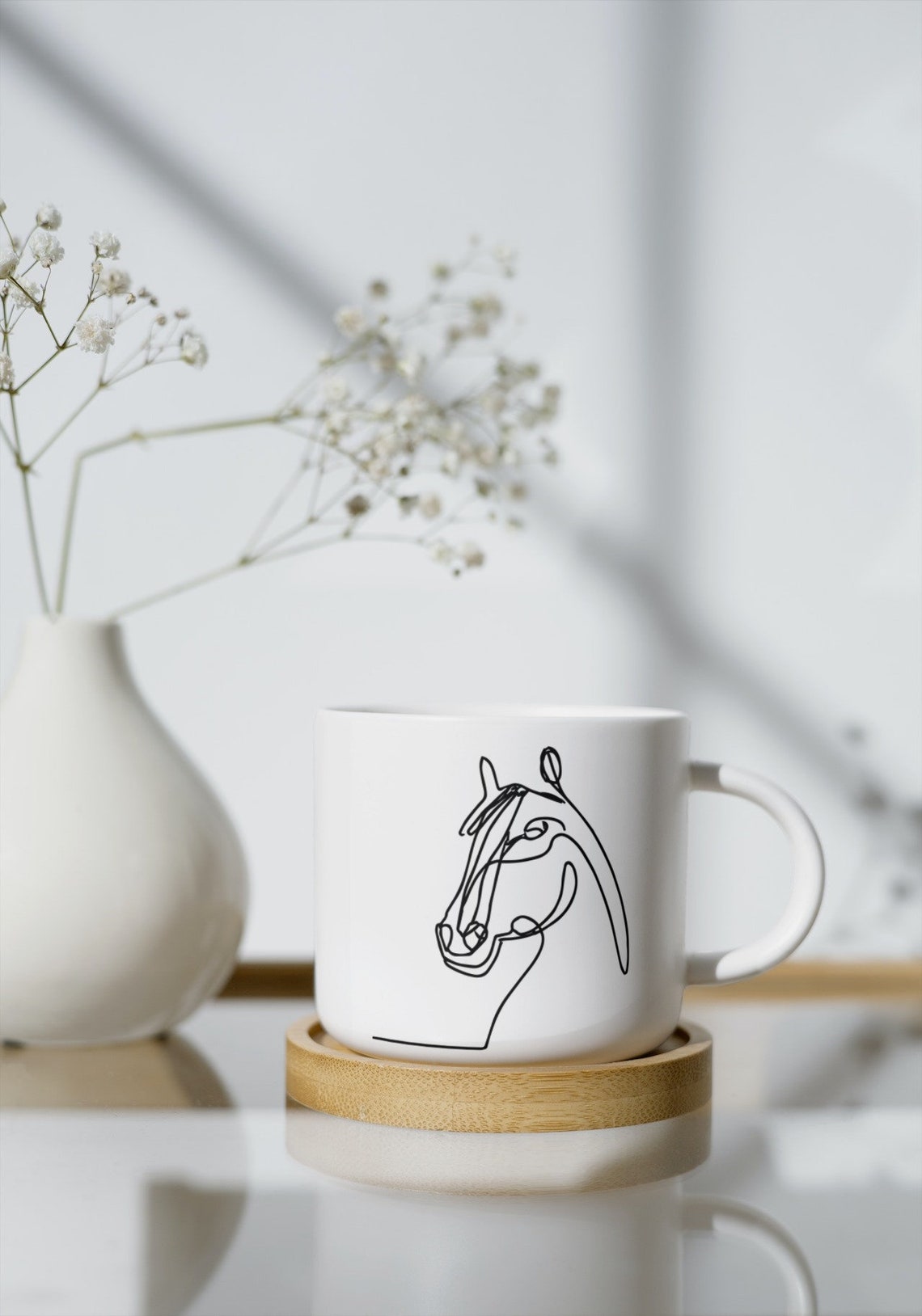 Continuous Line Art Drawing of a Horse, Fineline Printable Art ...