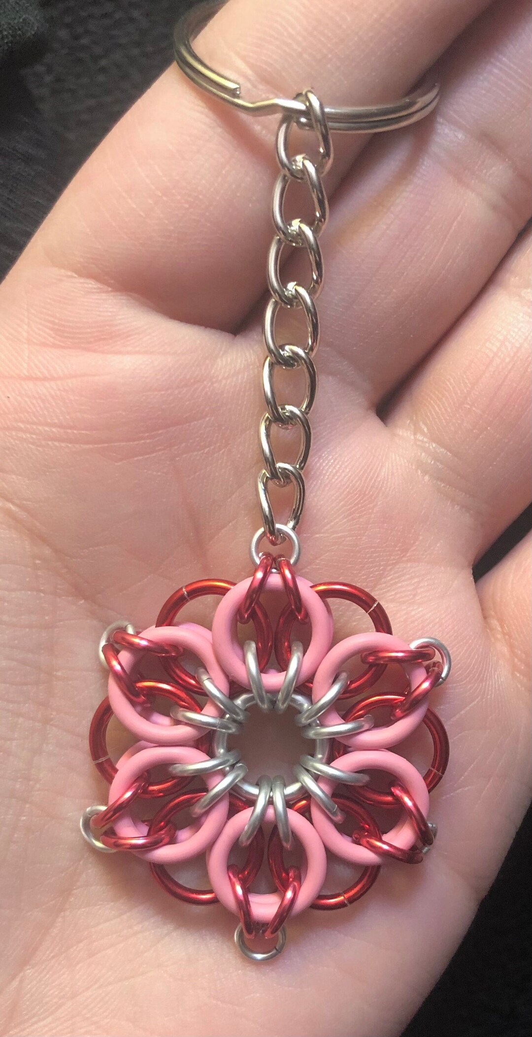Celtic Flower Chainmaille Keychains - Etsy