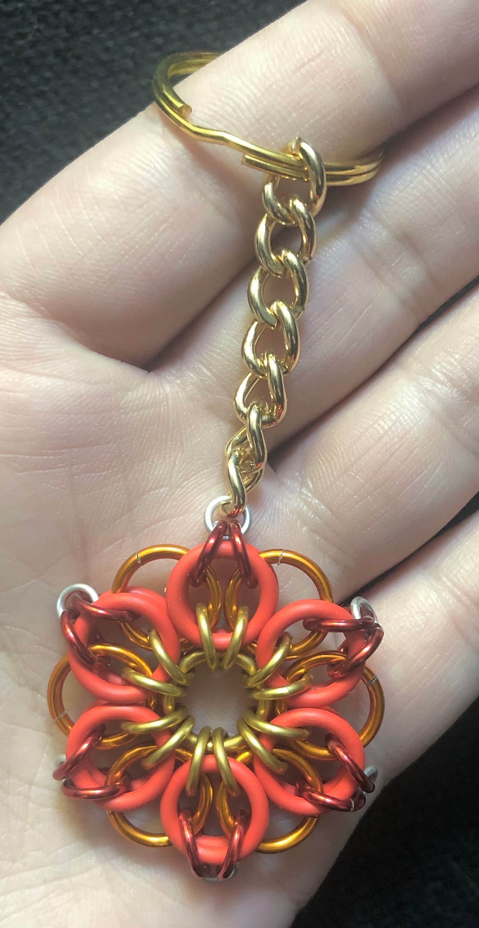 Celtic Flower Chainmaille Keychains - Etsy
