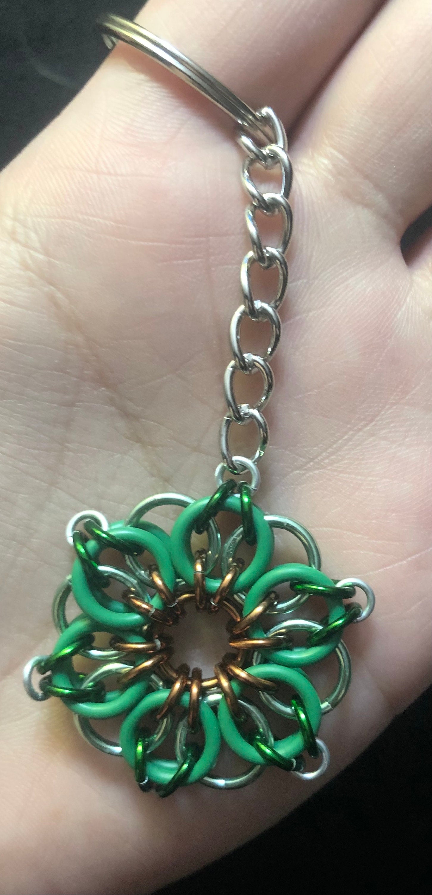 Celtic Flower Chainmaille Keychains - Etsy