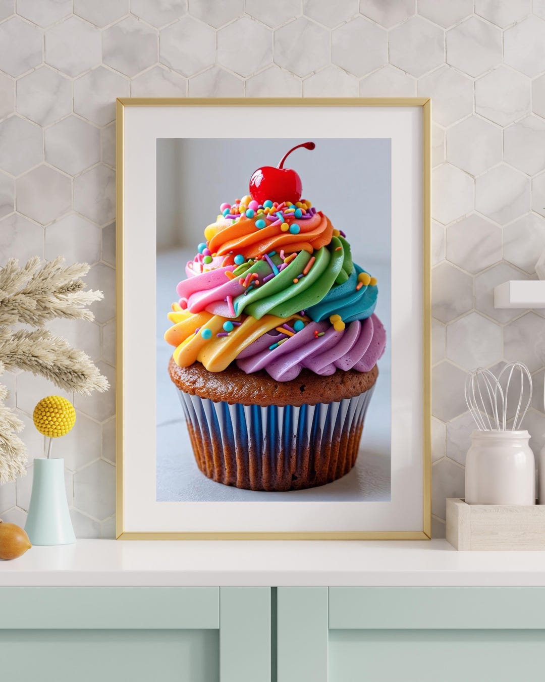 Cupcake Poster Set: Coffee Shop Wall Art, Birthday Cards (digital ...