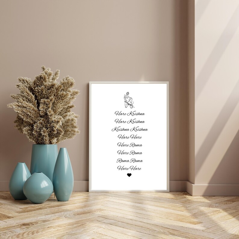 Hare Krishna Mantra Art: Sanskrit Chant, Hindu Decor (digital Download ...