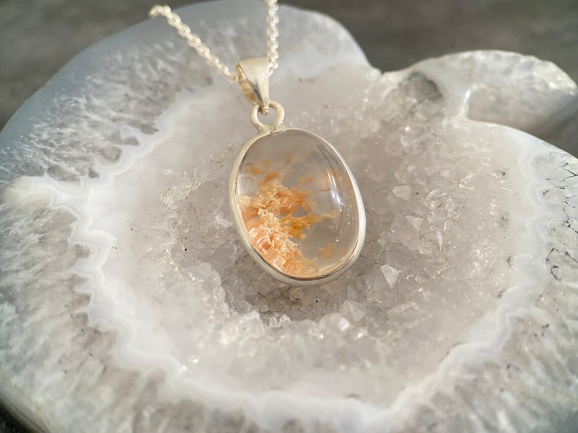 Oval Shaped High Quality Garden Quartz Pendant With Sterling Silver ...