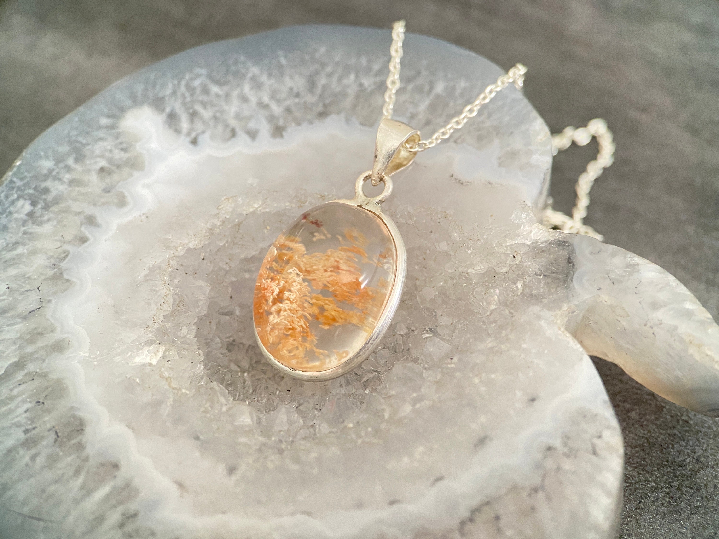 Oval Shaped High Quality Garden Quartz Pendant With Sterling Silver ...