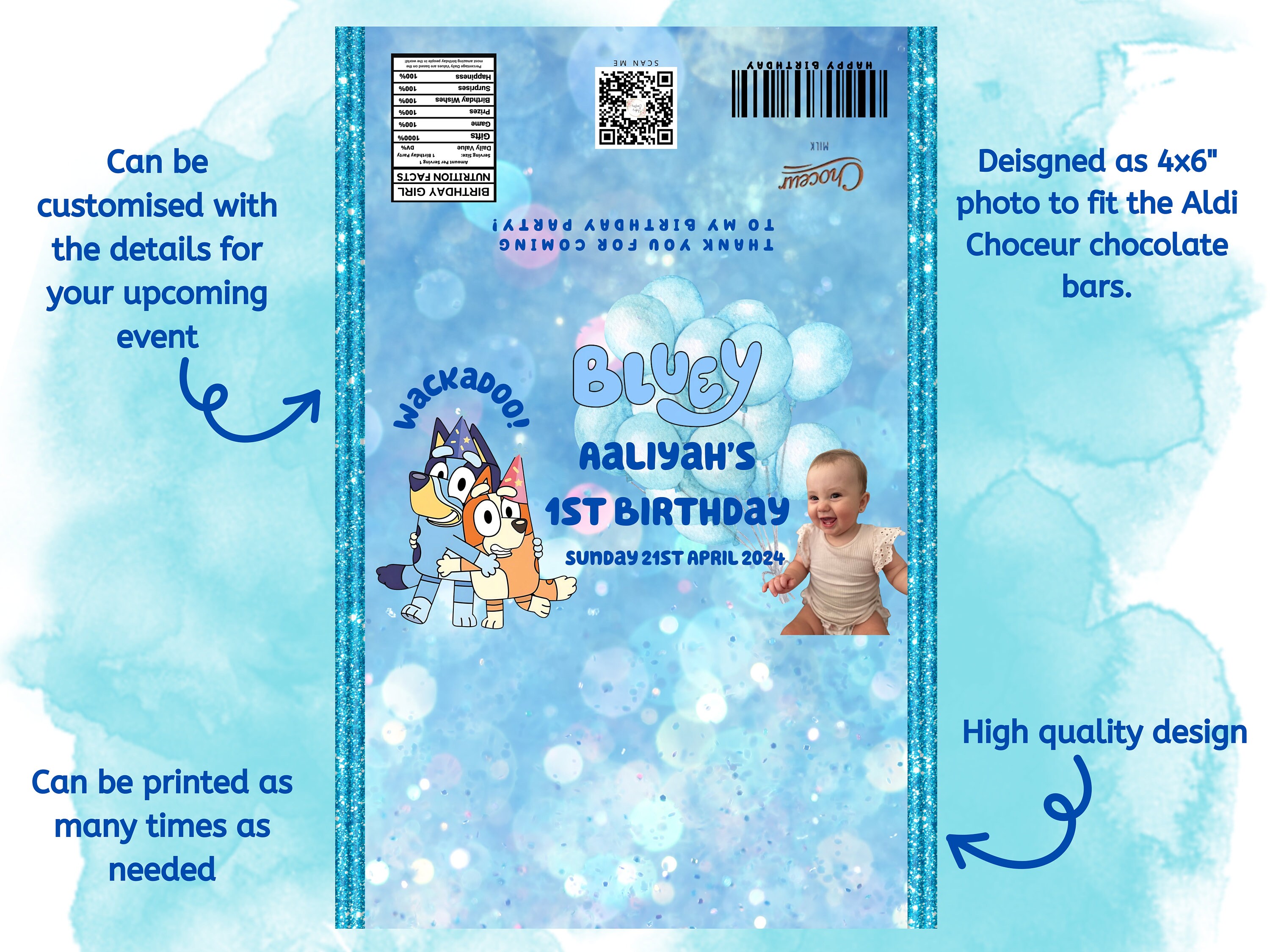 Bluey Chocolate Bar Wrapper - Etsy Canada