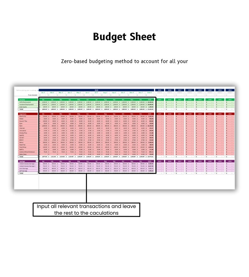 Personal Budget Spreadsheet - Etsy