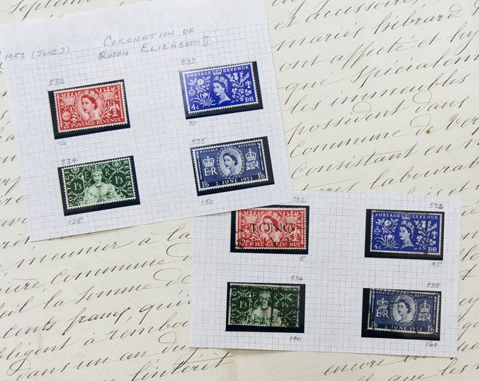 Coronation of Queen Elizabeth 1953 Postage Stamps Set of 4 USED or Set ...