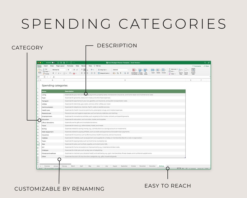 Excel Budget Template, Expense Tracker for Excel, Monthly Budget and ...