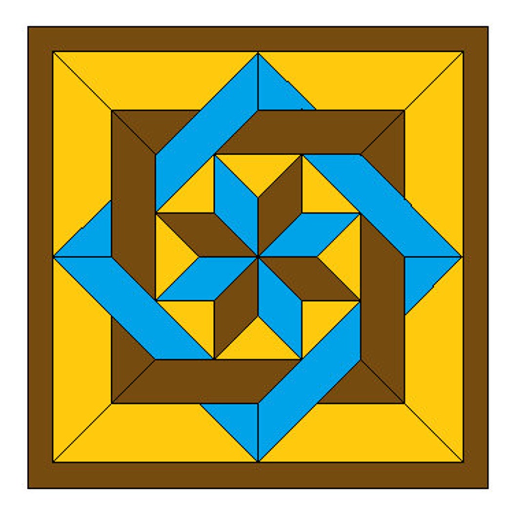 Barn Quilt With Interlocking Square SVG - Etsy