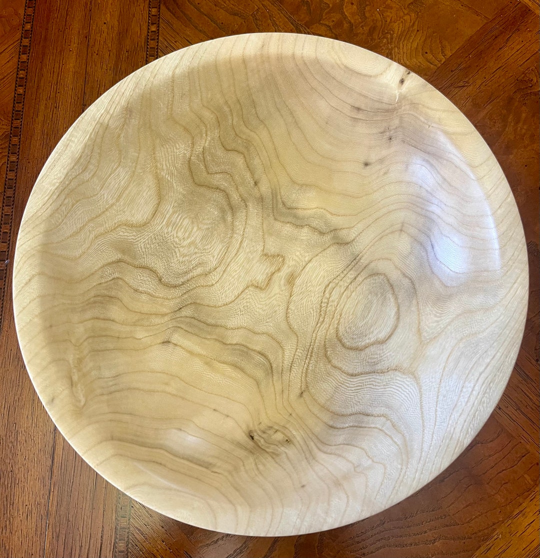 Large Hand Carved Hackberry Wood Bowl With Food Grade,high Polished Finish. Great Gift Idea for ...