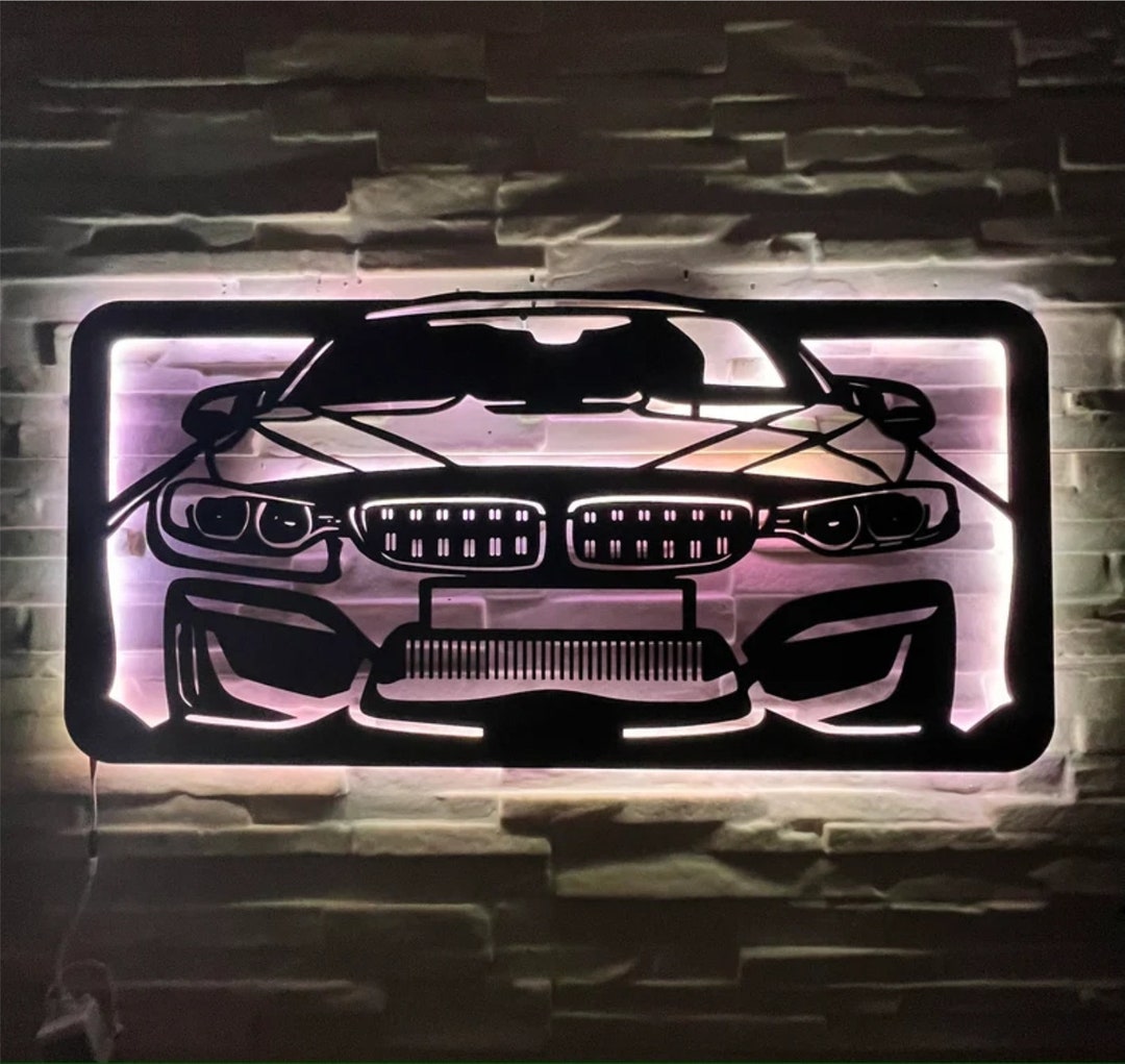 BMW V2 German Car Led Sign, Wall Lighting Art, Neon Sign, Gift ...