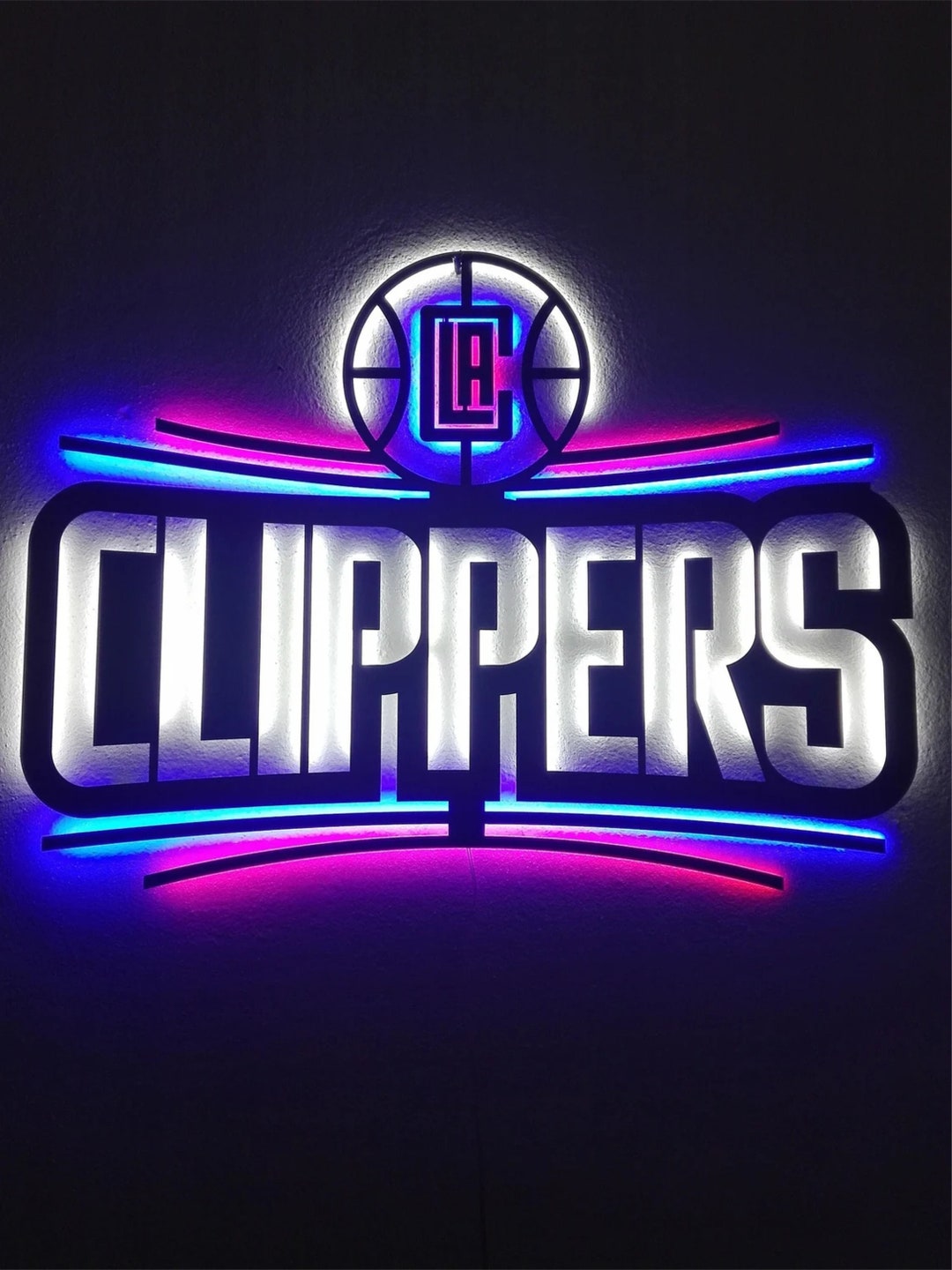 Los Angeles Clippers, Wall Art, Wood LED Sign, LA, Basketball Team Sign ...