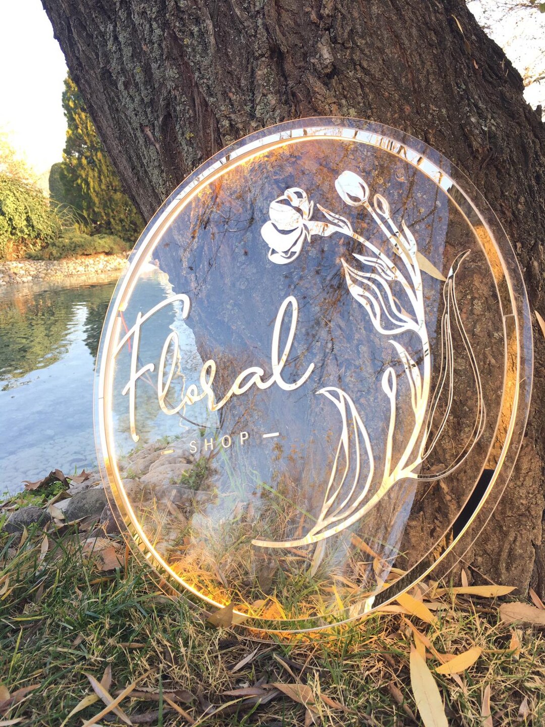 Gold Logo Sign, Custom Acrylic Sign, Acrylic Salon Sign, Business Sign ...