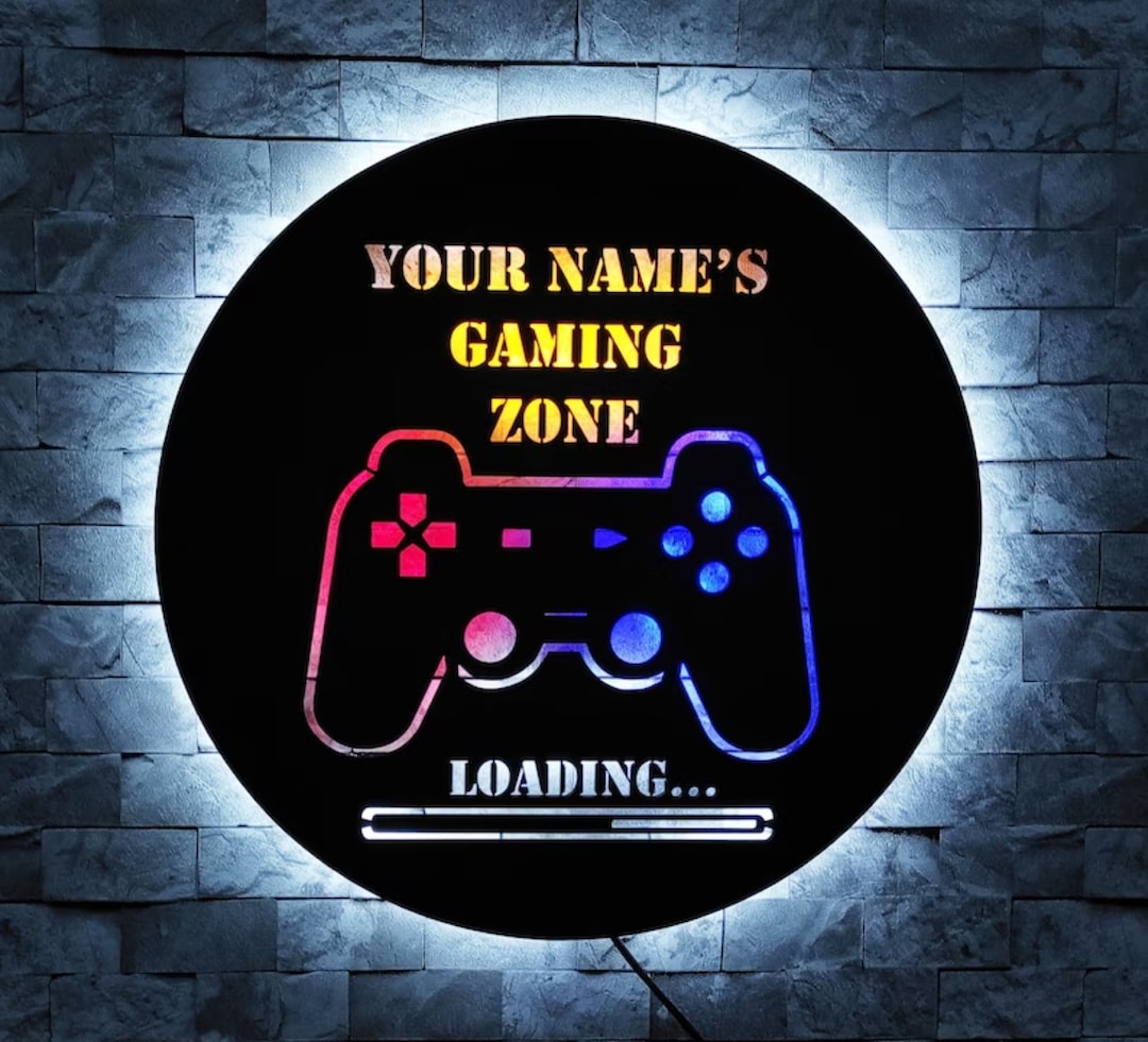 Custom Gaming Zone Led Sign, Personalized Gift, Lighted Wall Decor ...