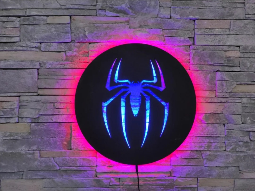 Avengers Spiderman Led Sign Marvel Logo Wall Decor Gift for - Etsy