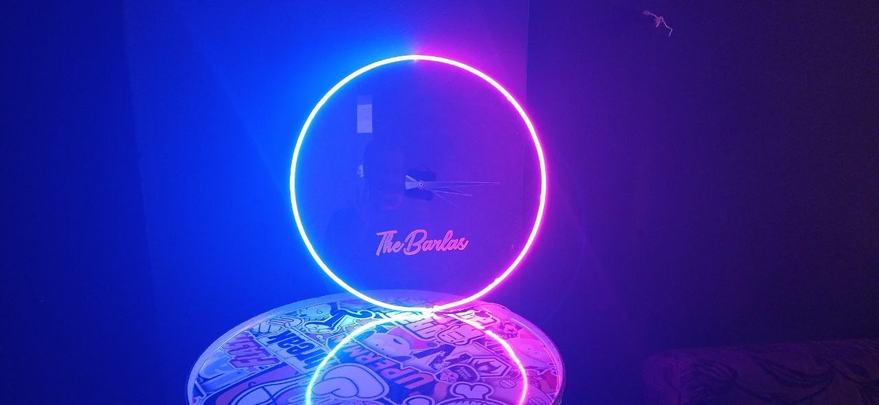 Neon Wall Clock, Modern Wall Clock, Gaming Room Clock, Neon Light ...